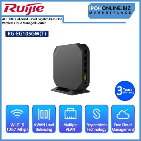 Ruijie Reyee Rg Eg105gwt Wi Fi Ac1300 5 Port Gigabit Wireless All In One Business Router Ruijie Reyee Rg Eg105gwt Wi Fi Ac1300 5 Port Gigabit Wireless All In One Business Router