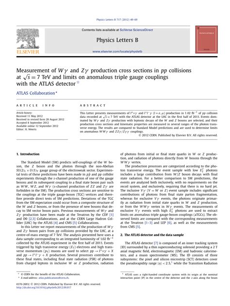 Pdf Measurement Of W Gamma And Z Gamma Production Cross Sections In Pp Collisions At