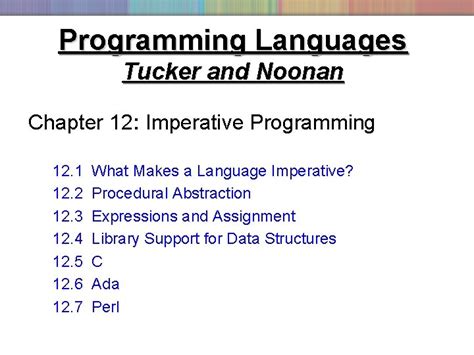 programming languages tucker and noonan chapter 12 imperative