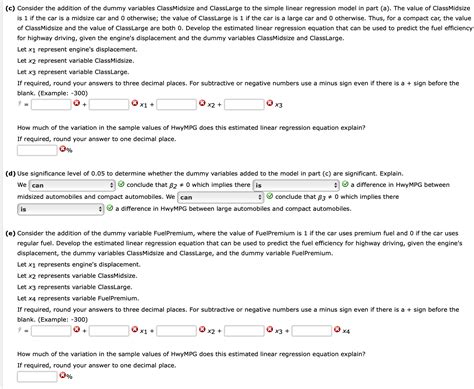 solved c ﻿consider the addition of the dummy variables