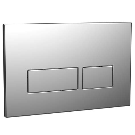 Chrome Pneumatic Push Plate With Rectangle Push Buttons Bathroom Point