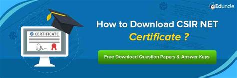 Csir Net Certificate Check Procedure Validity Benefits