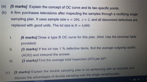 A Marks Explain The Concept Of OC Curve And Its Chegg Com