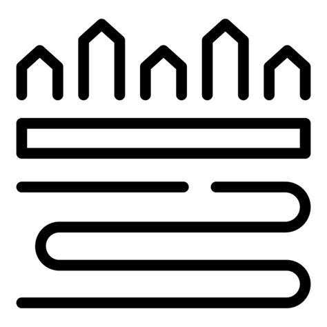 Premium Vector Abstract Cityscape And Wavy Lines Vector Icon