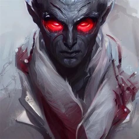 Portrait Male Drow Evil Necromancer Mask Red Eyec Openart