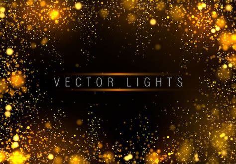 축제 황금 빛나는 배경 화려한 조명 Bokeh 프리미엄 벡터