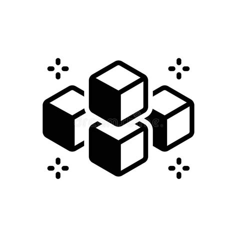 Black Solid Icon For Cube Shape And Cuboid Stock Vector Illustration