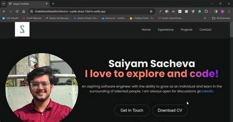 Saiyam Sachdeva On Linkedin I Am Excited To Present My Portfolio A Dynamic Showcase Of My