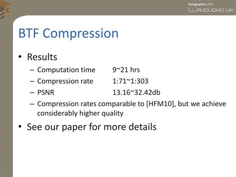 Ppt A Sparse Parametric Mixture Model For Btf Compression Editing And Rendering Powerpoint