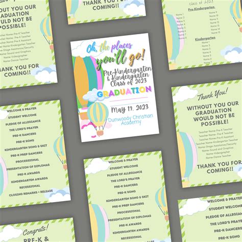 Editable Preschool Graduation Program Template Pre Kkindergarten Graduation Program Oh The