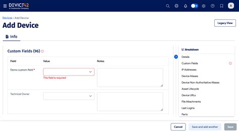 Custom Fields Device42