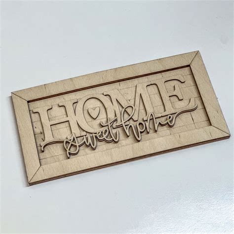 Rectangle Home Sweet Home Sign With A Heart Glowforge Shop
