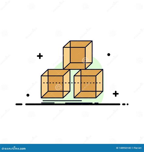 arrange design stack 3d box flat color icon vector stock vector