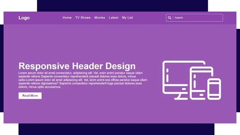 Responsive Header Design Youtube