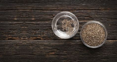 Salvia Hispanica Chia Seeds To Mix With Water Stock Image Image Of