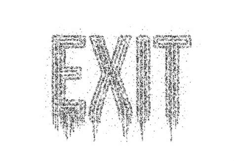 Free Vector Exit Calligraphic Particle Text Poster Vector Illustration Design