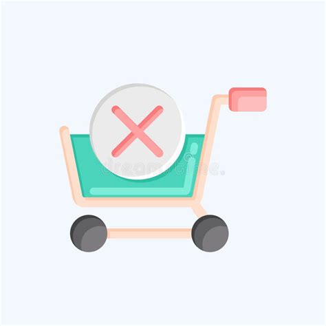 Icon Delete Cart Related To Online Store Symbol Flat Style Simple Illustration Stock