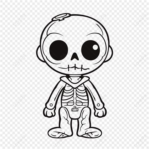 아주 귀여운 해골 색칠 페이지 개요 스케치 드로잉 벡터다리인간의 몸 Png 일러스트 무료 다운로드 Lovepik