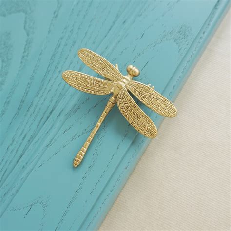 Dragonfly Brass Knobs Drawer Knob Kitchen Pulls And Knobs Etsy