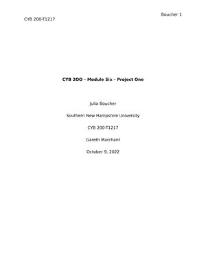 CYB 200 Module Four Activity Jules Boucher Boucher 1 CYB 200 Module Four Activity Template