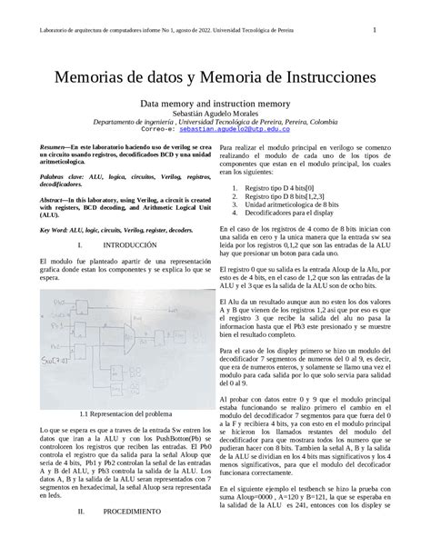 Data Memory And Instruction Memory Ejercicios De Arquitectura De