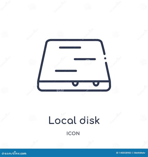 Linear Local Disk Icon From Hardware Outline Collection Thin Line Local Disk Icon Isolated On