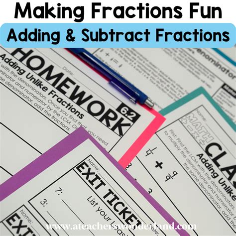 Making Fractions Fun Innovative Math Games For Adding And Subtracting