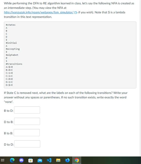 Solved While Performing The Dfa To Re Algorithm Learned In