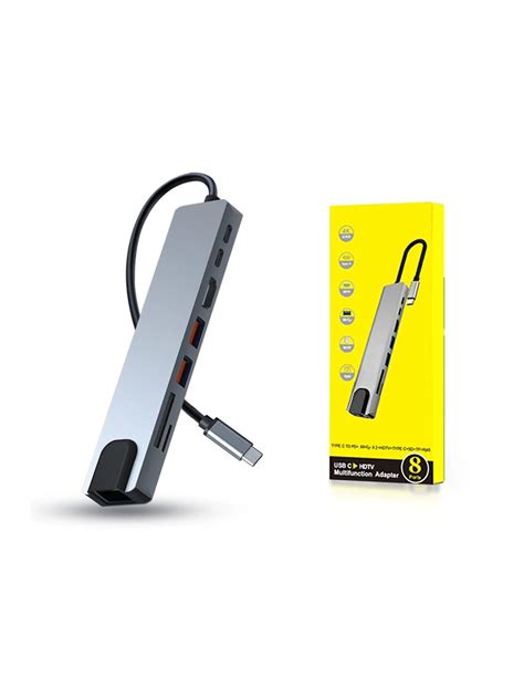 Adaptador Hub Usb Tipo C En Ethernet Hdmi K Sd Tf Carga R Pida