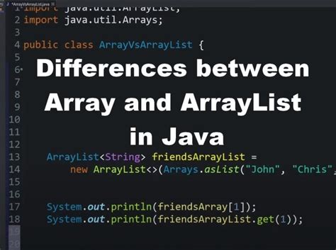 Difference Between Array And Arraylist In Java