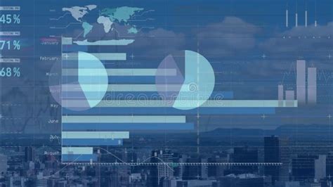 Animation Of Data Processing And Diagrams Over Cityscape Stock Footage Video Of Digitally