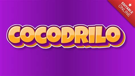 Cocodrilo Orange Purple 3d Text Effect Generator