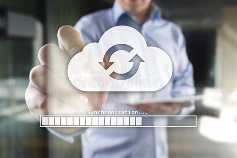 Cloud Synchronization Data Storage Internet And Computing Concept On