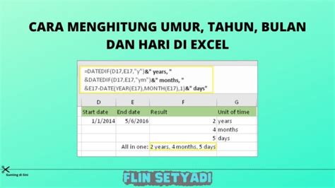 Cara Menghitung Umur Tahun Dan Bulan Hari Di Excel Bilarasa