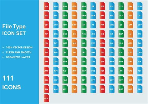 File Type Icon Set 34458407 Vector Art At Vecteezy