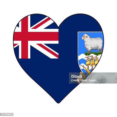 포클랜드 제도 하트 모양 플래그입니다 포클랜드 제도를 사랑하십시오 포클랜드 제도를 방문하십시오 남아메리카 라틴 아메리카 벡터