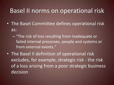 Basel Ii Norms On Operational Risk Pptx