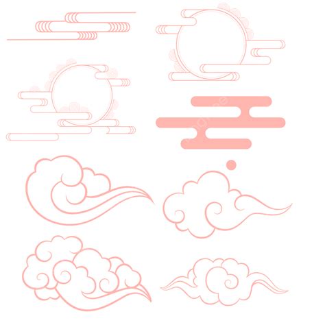 테두리 질감 중국 바람 요소 상서로운 구름 패턴 파도 흰 구름 파란 하늘 Png 일러스트 및 Psd 이미지 무료 다운로드 Pngtree