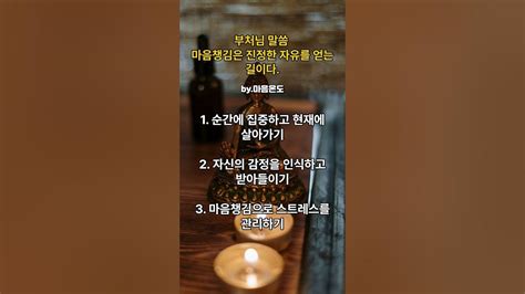 부처님 말씀 마음챙김은 진정한 자유를 얻는 길이다 자기계발 동기부여 인생명언 명언 성공하는법 부자되는법 성장 부처님 현재 Youtube