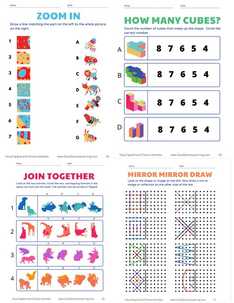 Visual Spatial And Closure Activities Good Sensory Learning