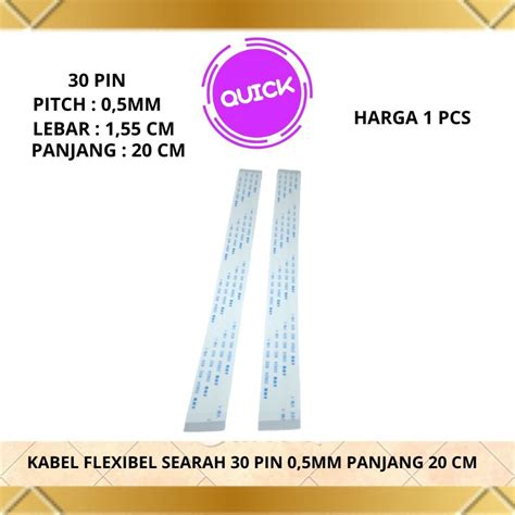 Jual KABEL FLEXIBEL LCD 30 PIN HALUS SEARAH PANJANG 20CM LEBAR 1 55CM PITCH 0 5MM Shopee Indonesia