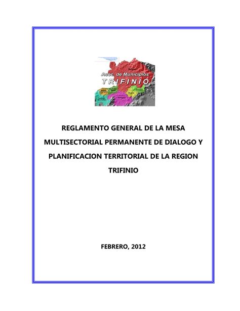Reglamento General De La Mesa Multisectorial 2012