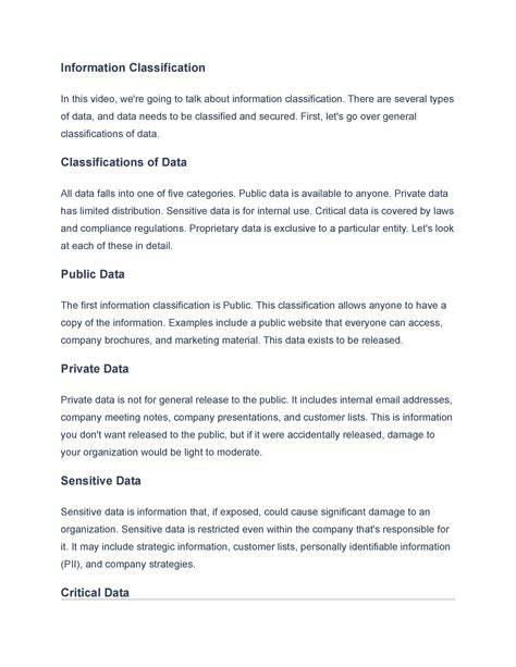 1433 Information Classification Information Classification In This