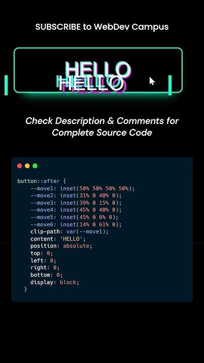 Glitch Effect On Hover Using Html And Css Css Animation Project Html Css Project Youtube