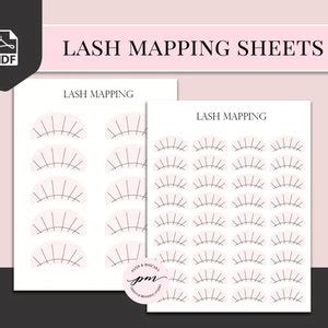 Lash Map Sheets Printable Lash Mapping Sheets Eyelash Extensions Form Etsy