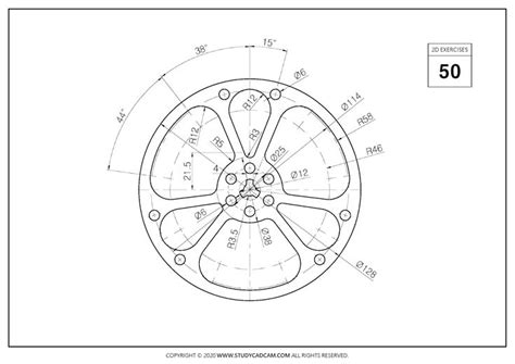 2D CAD EXERCISES 50 STUDYCADCAM