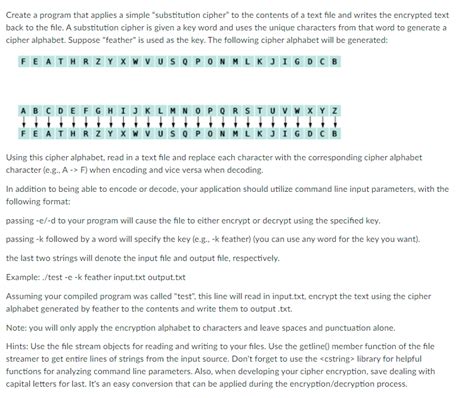Solved Create A Program That Applies A Simple Substitution