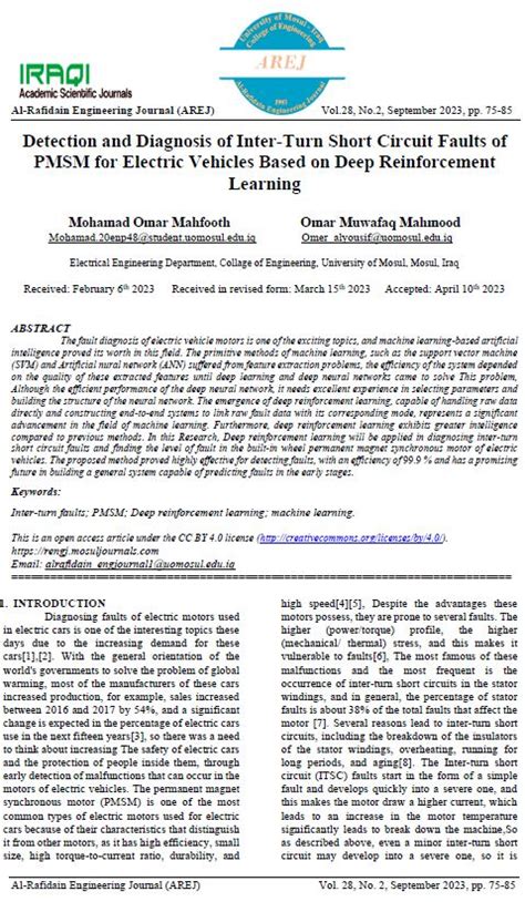 Detection And Diagnosis Of Inter Turn Short Circuit Faults Of Pmsm For Electric Vehicles Based