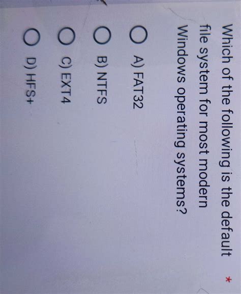 Which Of The Following Is The Default File Studyx