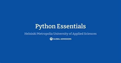 Python Essentials At Helsinki Metropolia University Of Applied Sciences